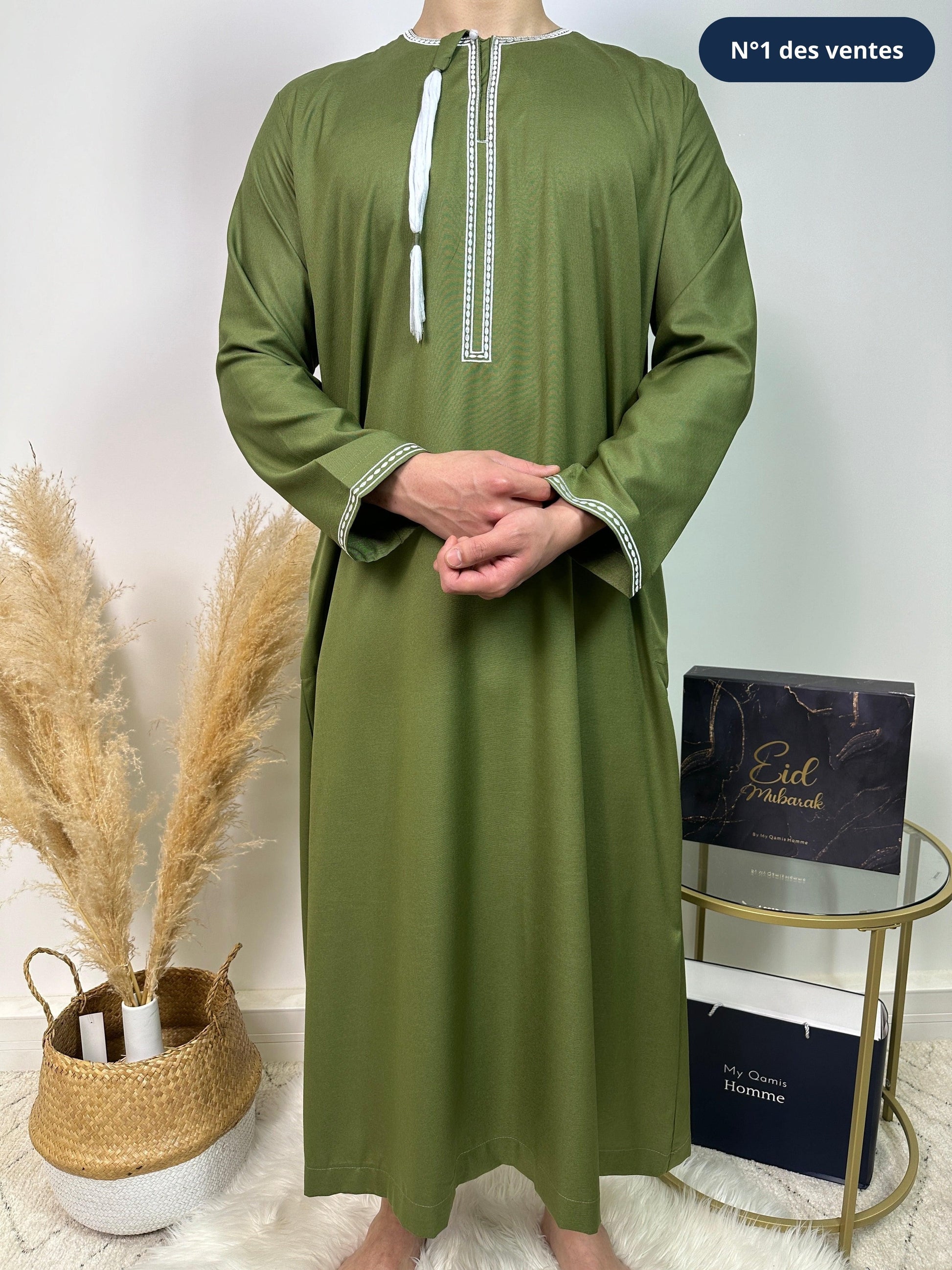 Qamis Omani - Kaki - Al Emad – My Qamis Homme