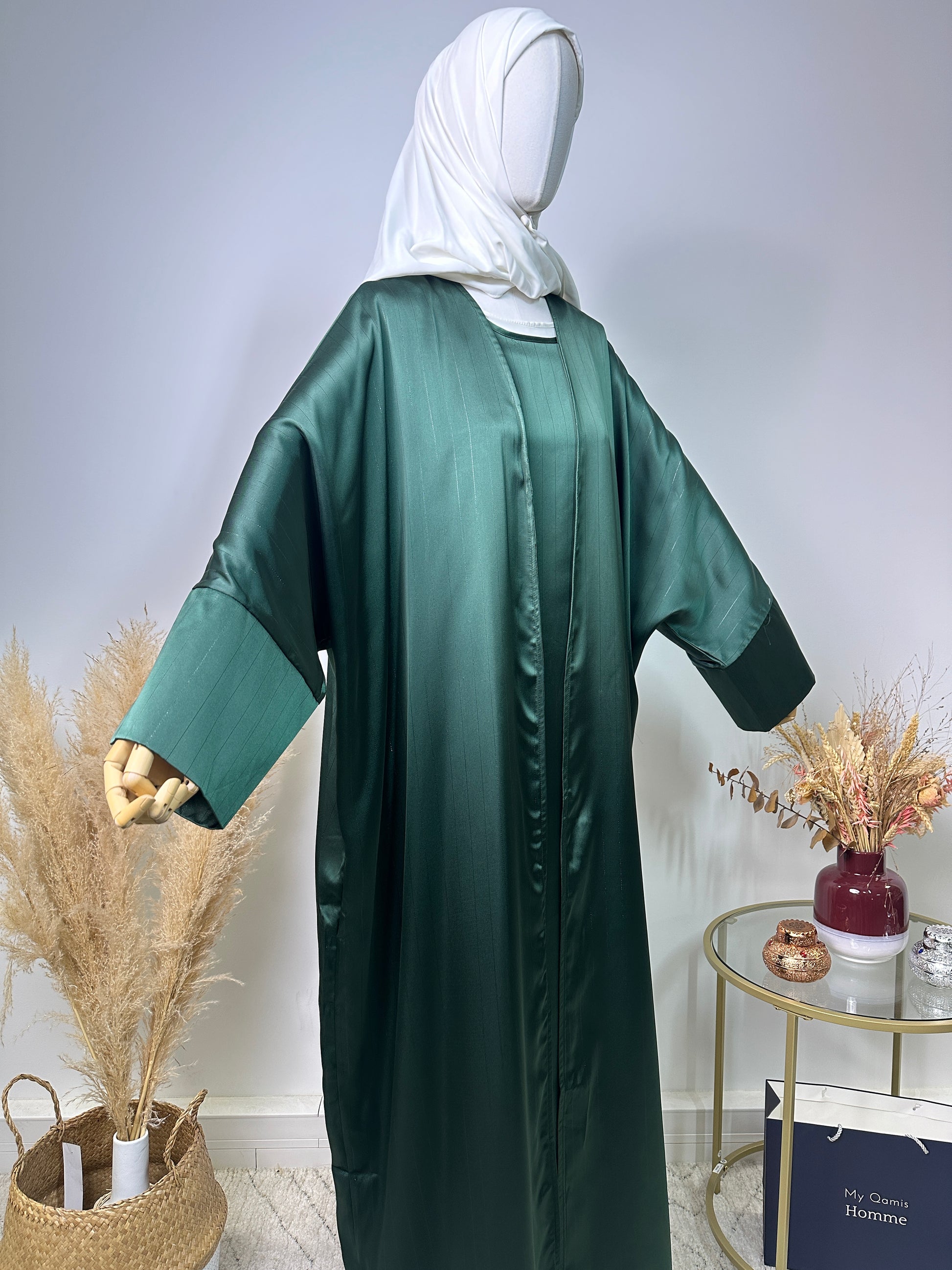 Ensemble Abaya Dina - Luxury Collection - Abaya haut de gamme - Vert S – My Qamis Homme