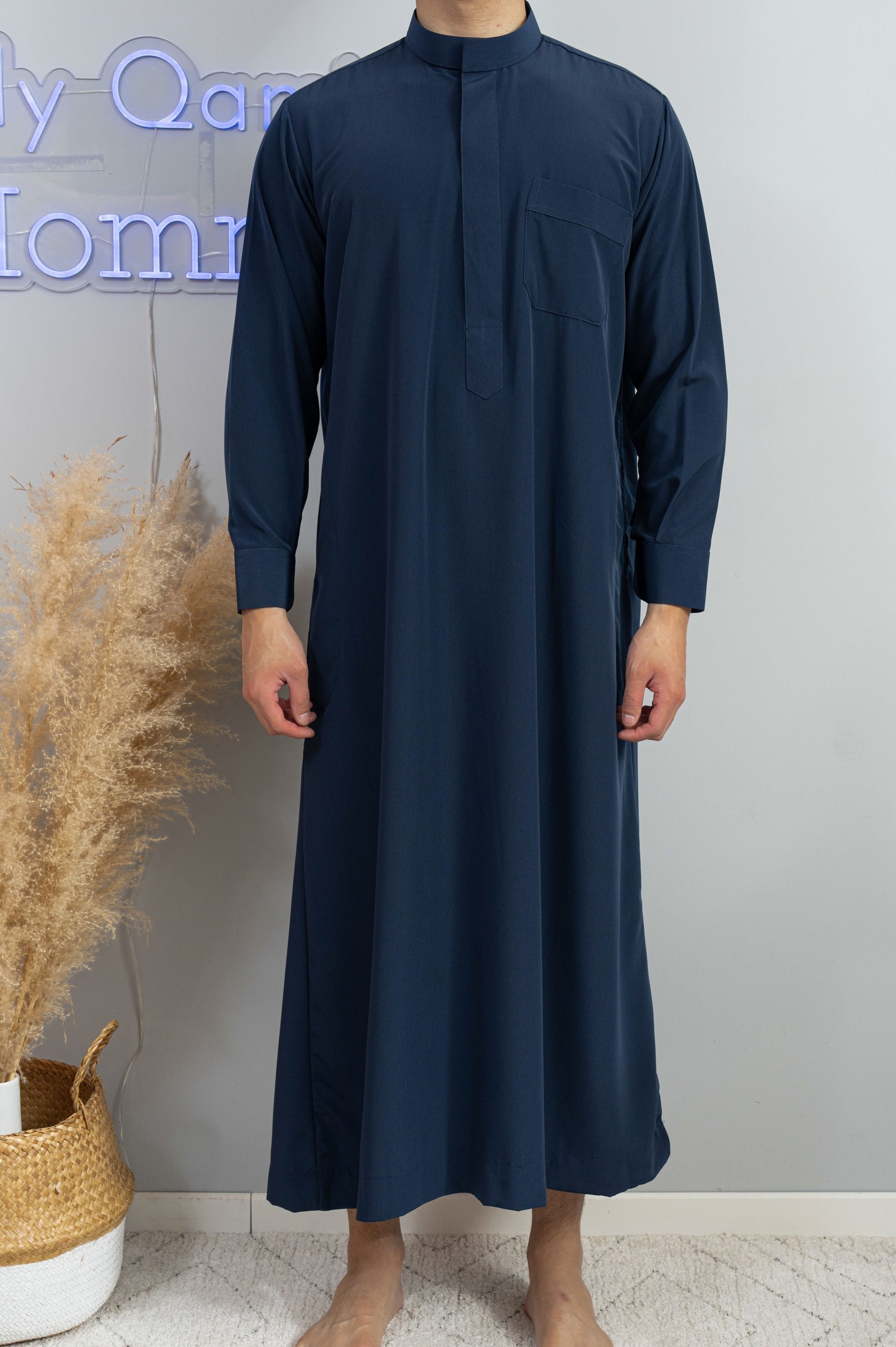 Qamis Saoudien bleu marine Premium - Al Emad – My Qamis Homme