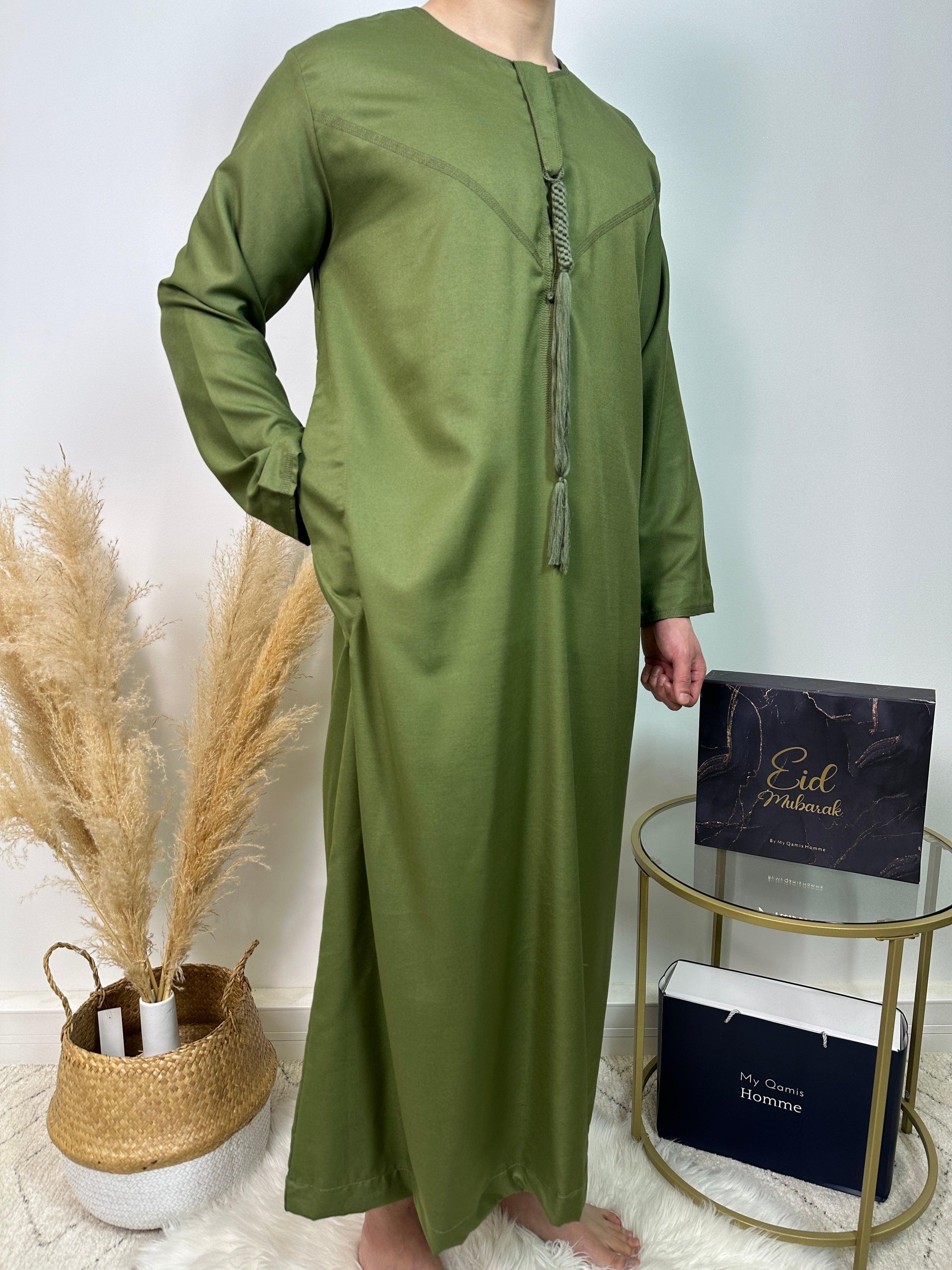 Qamis Dubai - Vert Kaki - Al Emad – My Qamis Homme