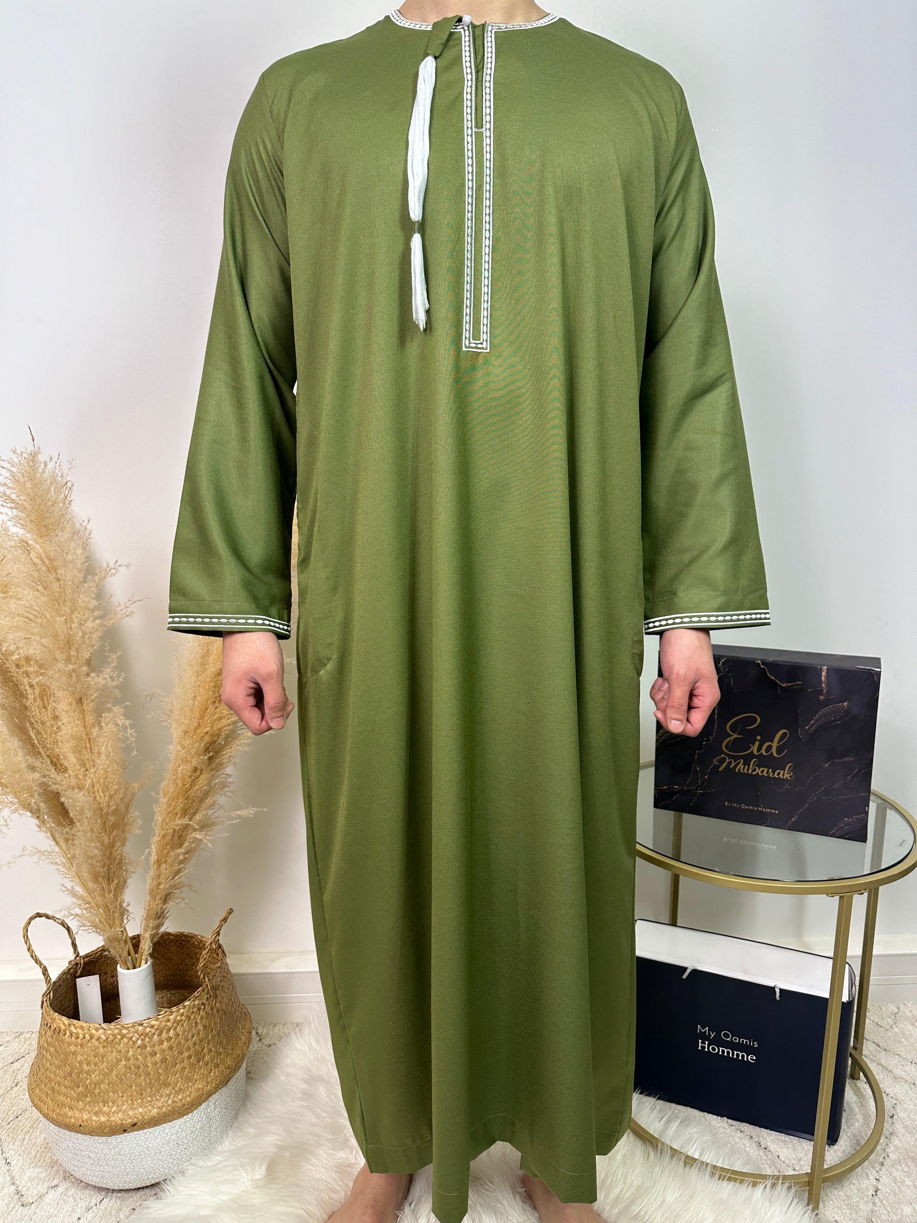 Qamis Omani - Kaki - Al Emad – My Qamis Homme