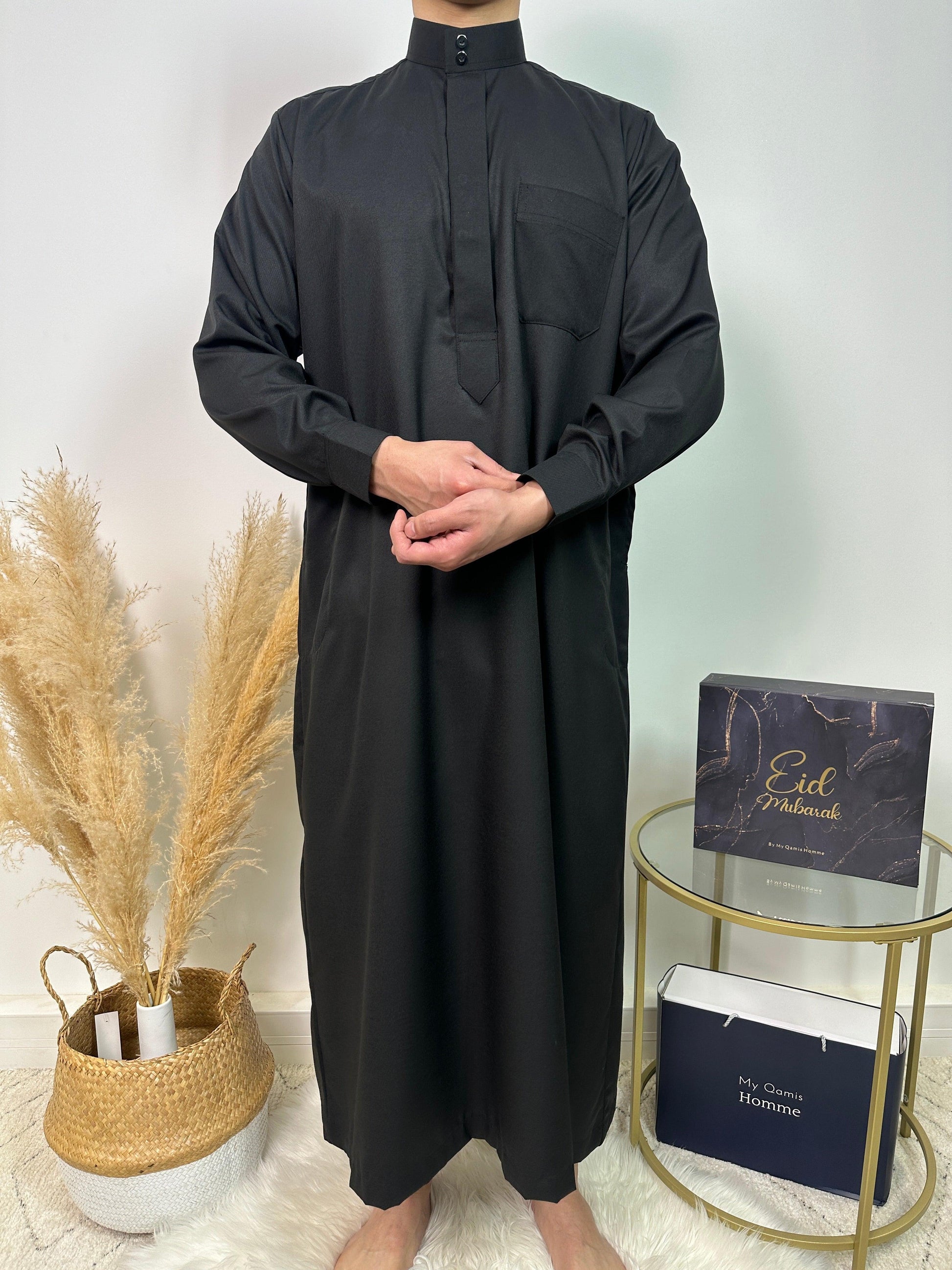 Qamis Saoudien - Noir - Al Emad – My Qamis Homme